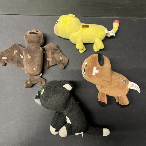 Lot of 4 Minecraft 8” Plush Stuffed Bat, Cow, Cat | eBay