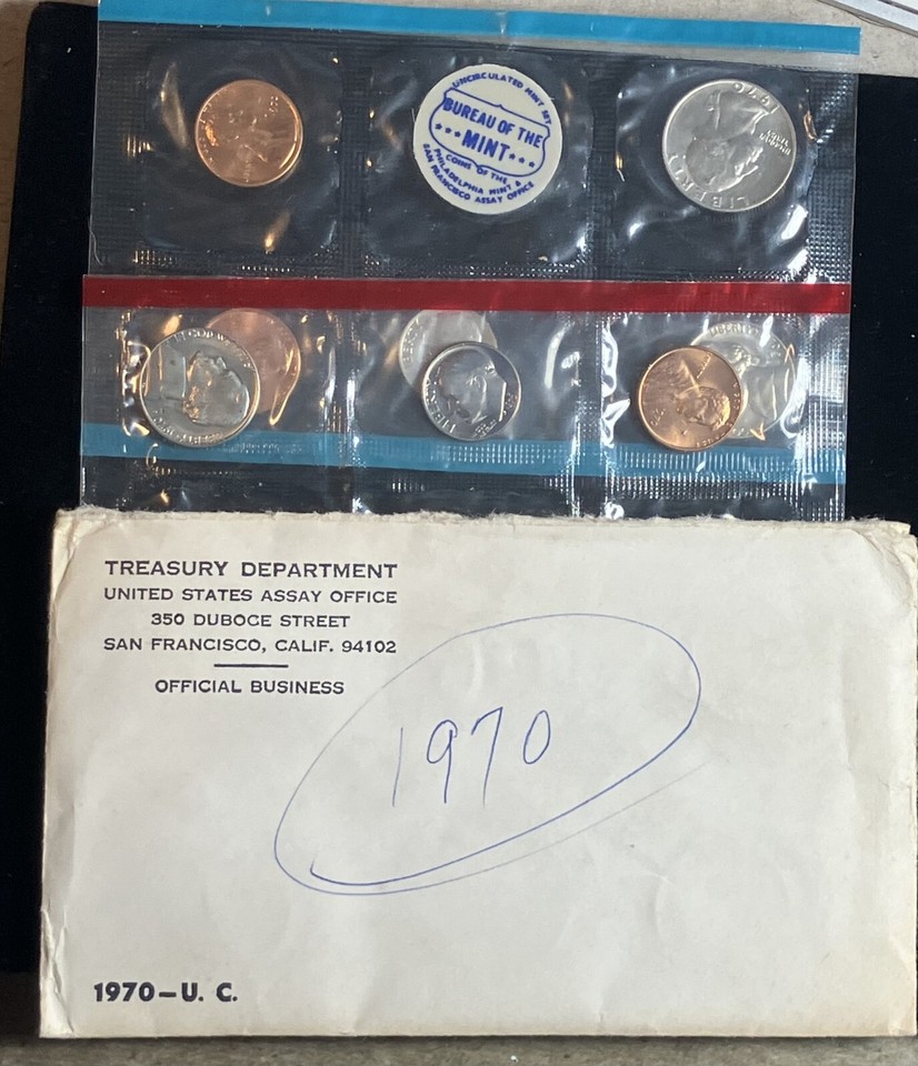 1970 Small Date Uncirculated Mint Set, 70-S small date cent, Nice ...