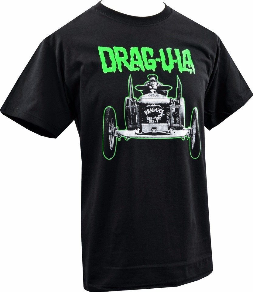 MENS BLACK T-SHIRT HERMAN MUNSTER DRAGULA HORROR GOTH VINTAGE HOT ROD S ...