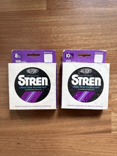 DuPont Stren 8 Lb Empty & 10lb Clear/Blue Fluorescent Monofilament ...
