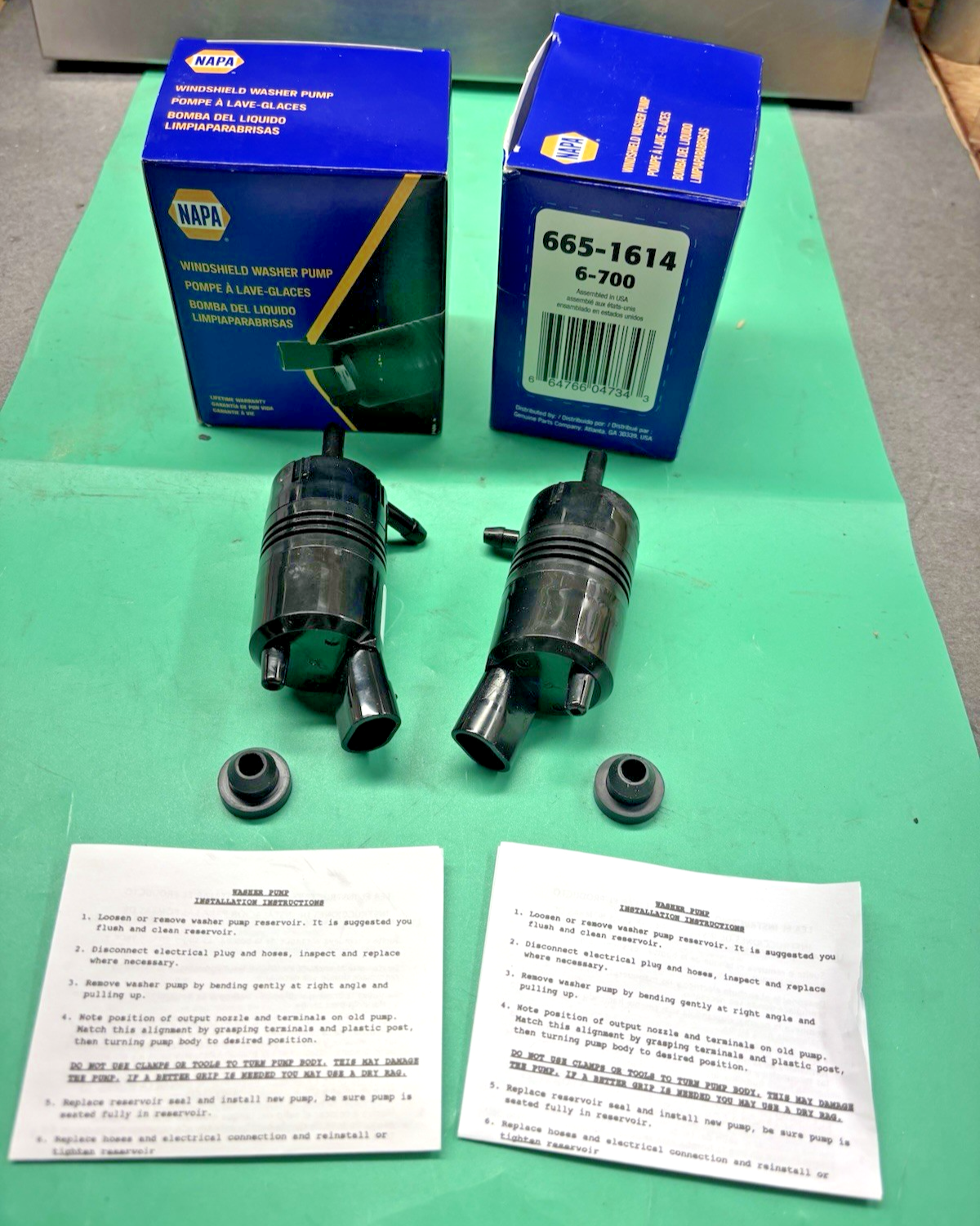 LOT OF 2💧NEW NAPA 665-1614 WINDSHIELD WASHER PUMP W/WEATHER PLUG💧SHIPS ...