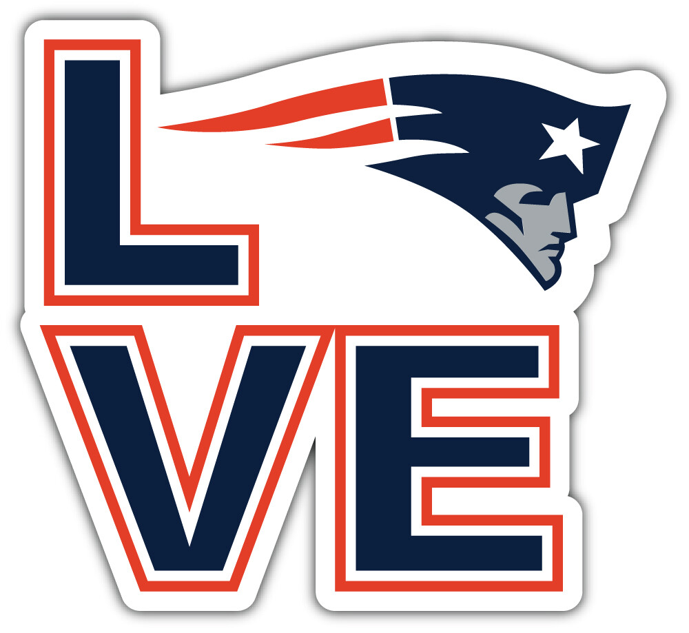 New England Patriots Love NFL Sport Car Bumper Sticker Decal "SIZES ...