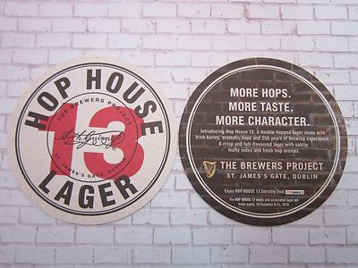 Beer Coaster ~ ~ Arth GUINNESS Hop House Lager St James Gate Brewers ...