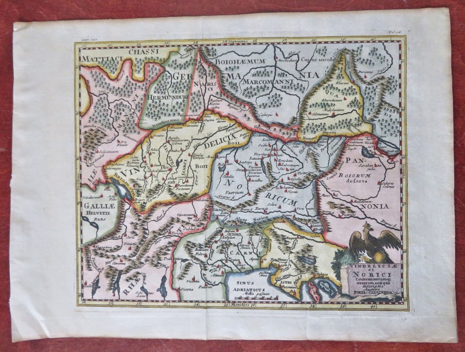 Roman Provinces Austria Veneto Italy Noricum Vindelicia 1711 Cluverius ...