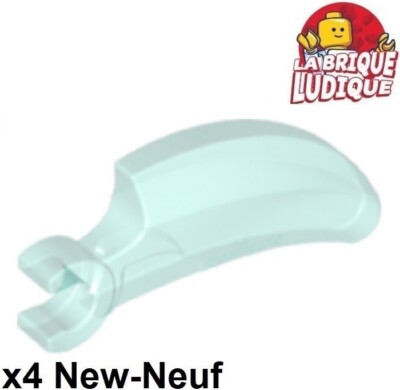Lego 4x Barb Large (Claw Talon) griffe horn tooth clip trans light blue ...