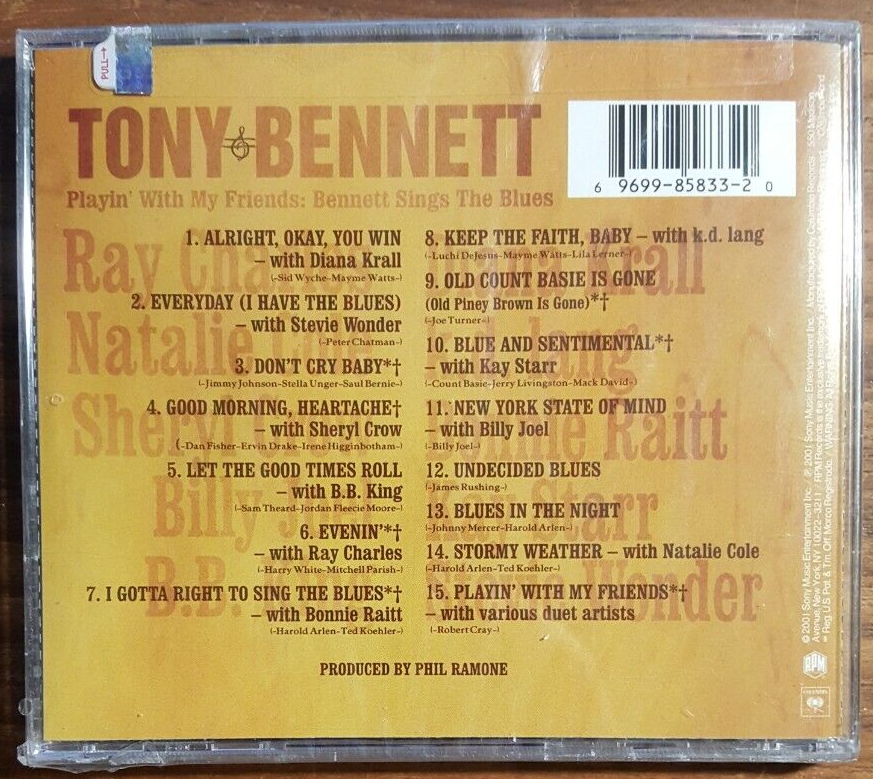 2001 Playin with My Friends Bennett Sings the Blues by Tony Bennett CD ...