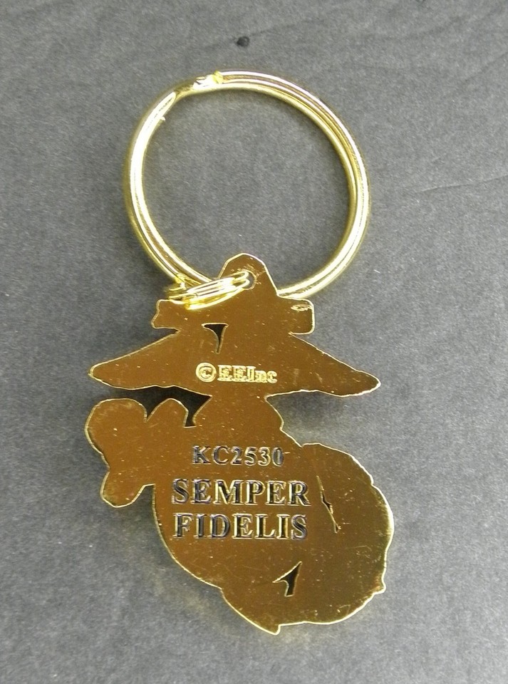 EGA Semper Fi Marine Corps Marines Keychain Keyring Key Ring Chain 1.75 ...