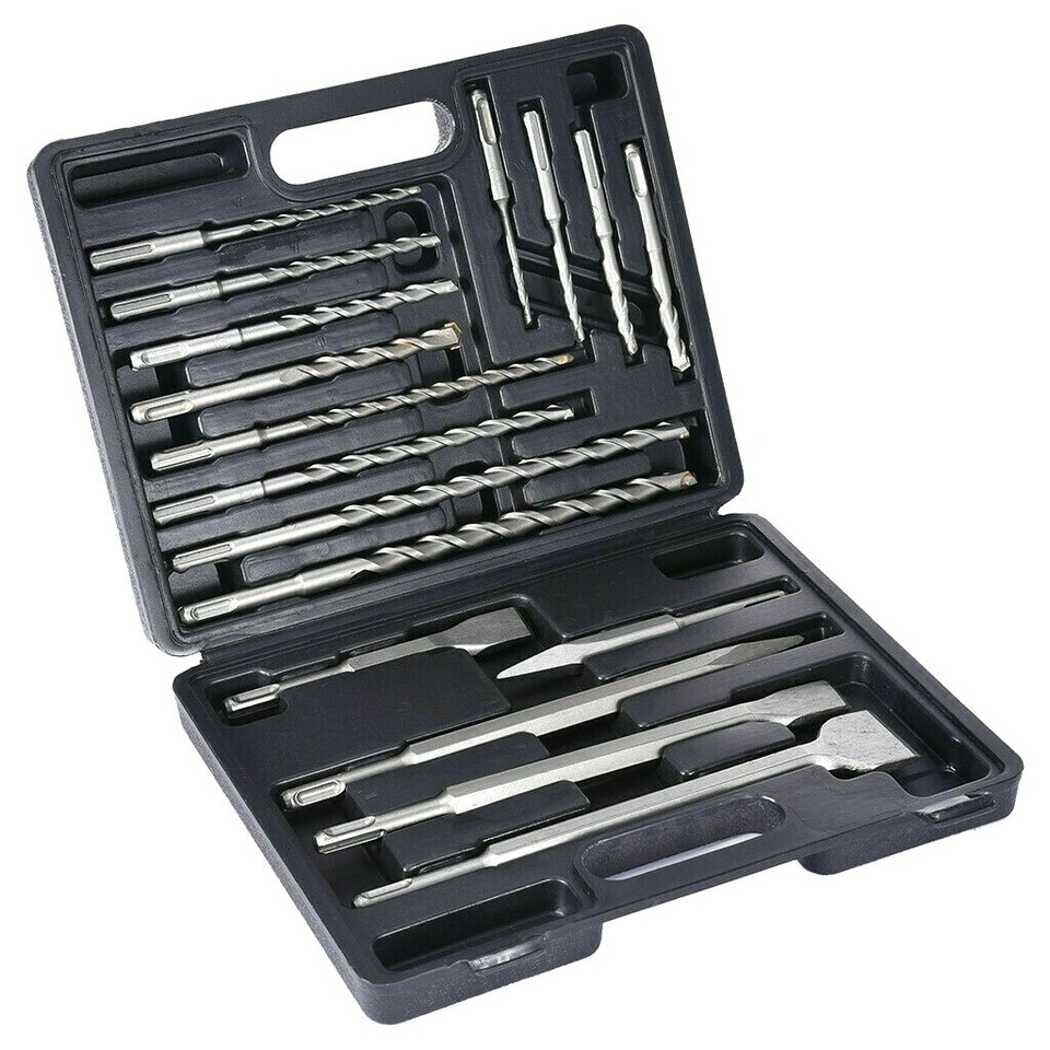 17pc Drill Bits And Chisel Sds Plus Rotary Hammer Bit Set Fits Bosch