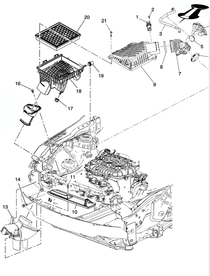 12633396 Fresh Air Intake PCV Valve Tube Hose 2010-16 Buick LaCrosse ...