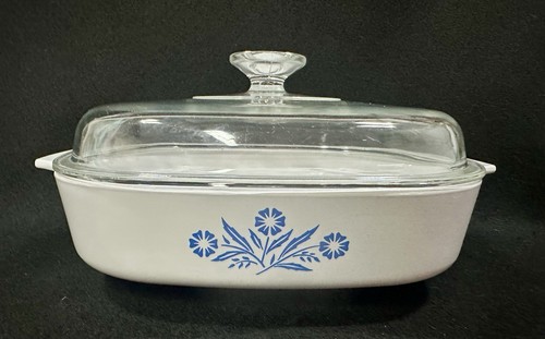 Vintage 1972-79 Blue Cornflower A-10-B Corning Ware Dish w/ Pyrex A-12 ...