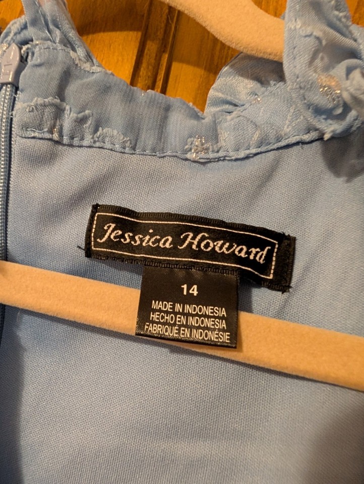 Jessica Howard Midi Dress Blue 14 cap sleeve periwinkle | eBay