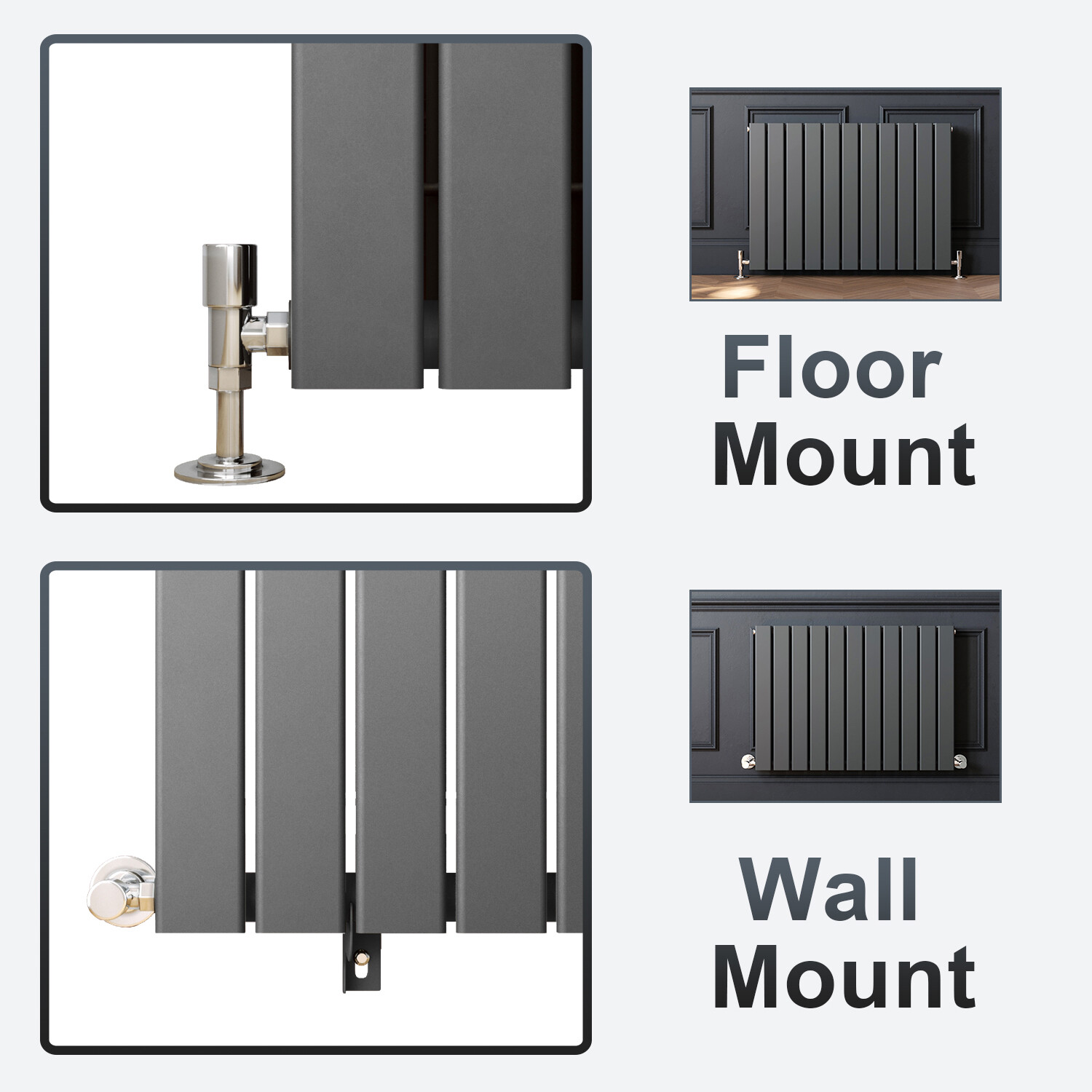 Vertical Radiator Oval Column Anthracite White Heating Tall Rad With ...