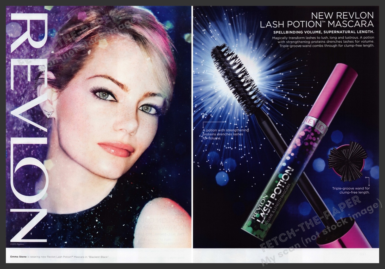 Revlon Cosmetics Emma Stone 2000s Print Advertisement Ad (2 pages) 2013 ...