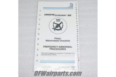 65C7CL04EAP, 65C7CL04-EAP, Citation VII Emergency Checklist | eBay