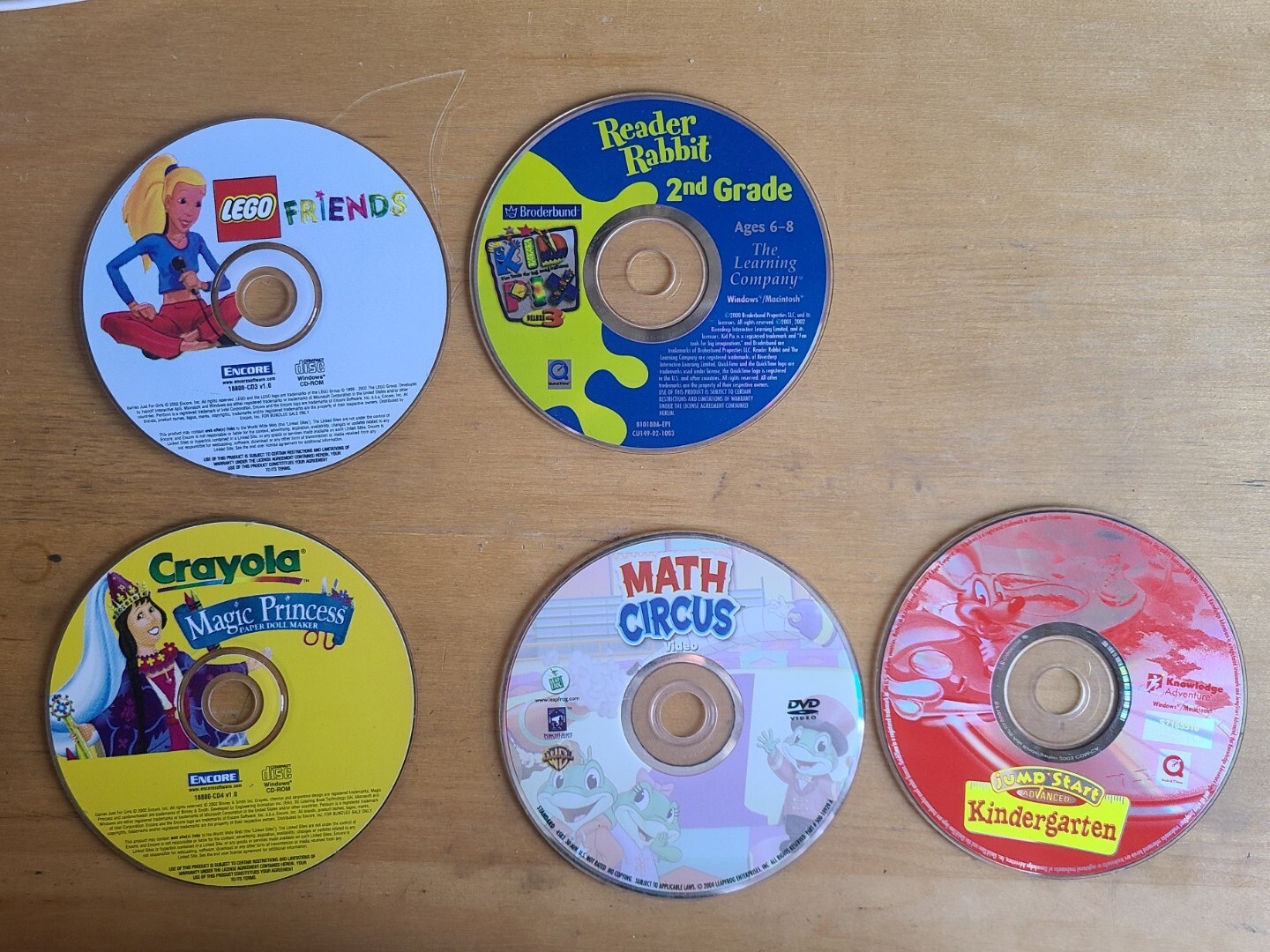 Lot of 5 Children Learning CD-ROMs: Math Circus, Jumpstart Kindergrad ...