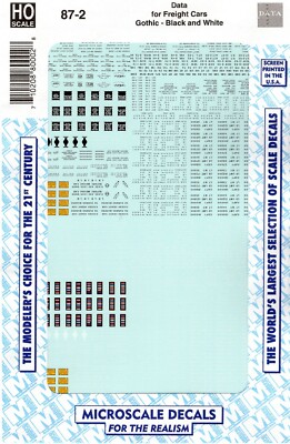 HO Scale Microscale 87-2 Gothic Black & White Freight Car Data 1940-70 ...