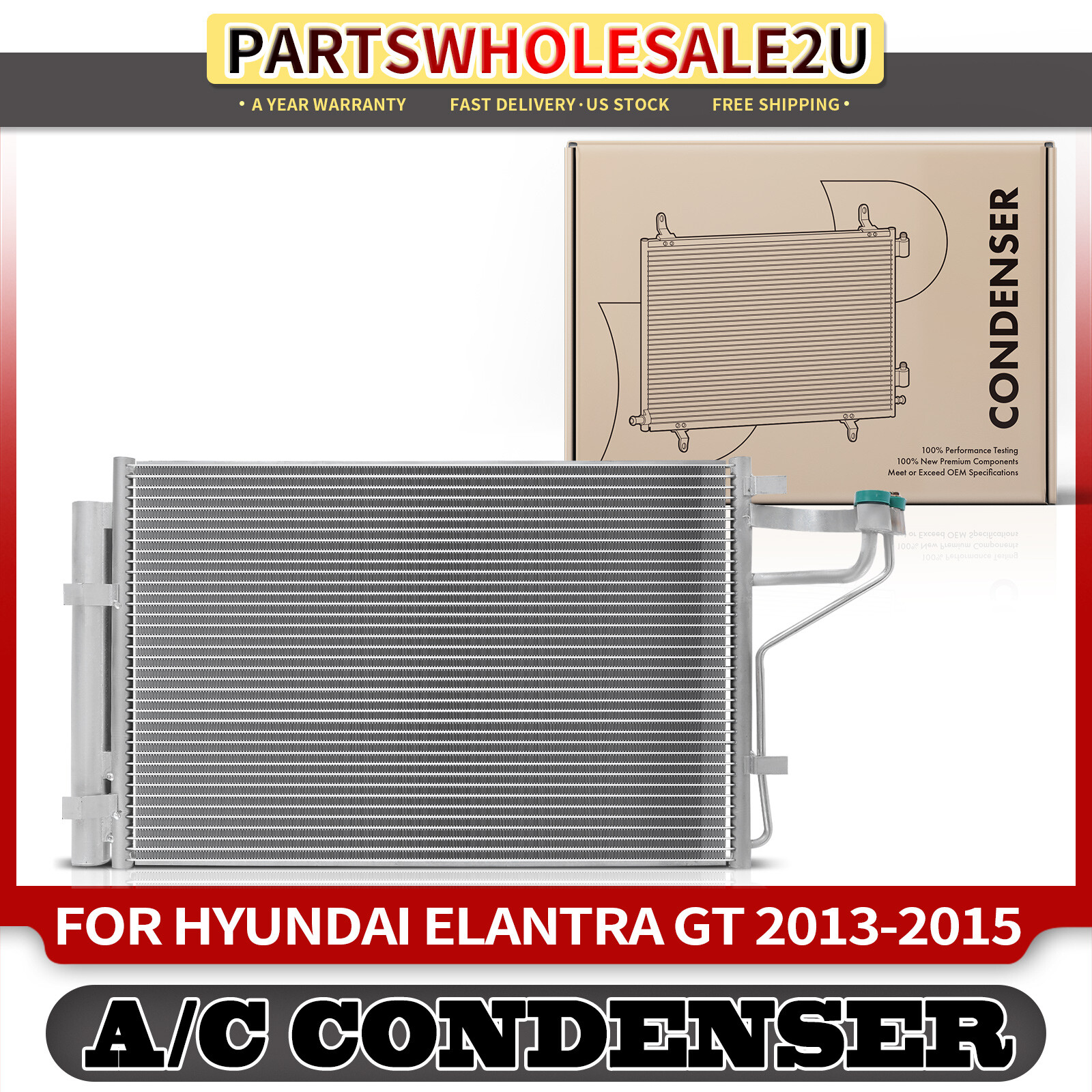 New A/C Condenser w/ Receiver Drier w/ Bracket for Hyundai Elantra GT ...