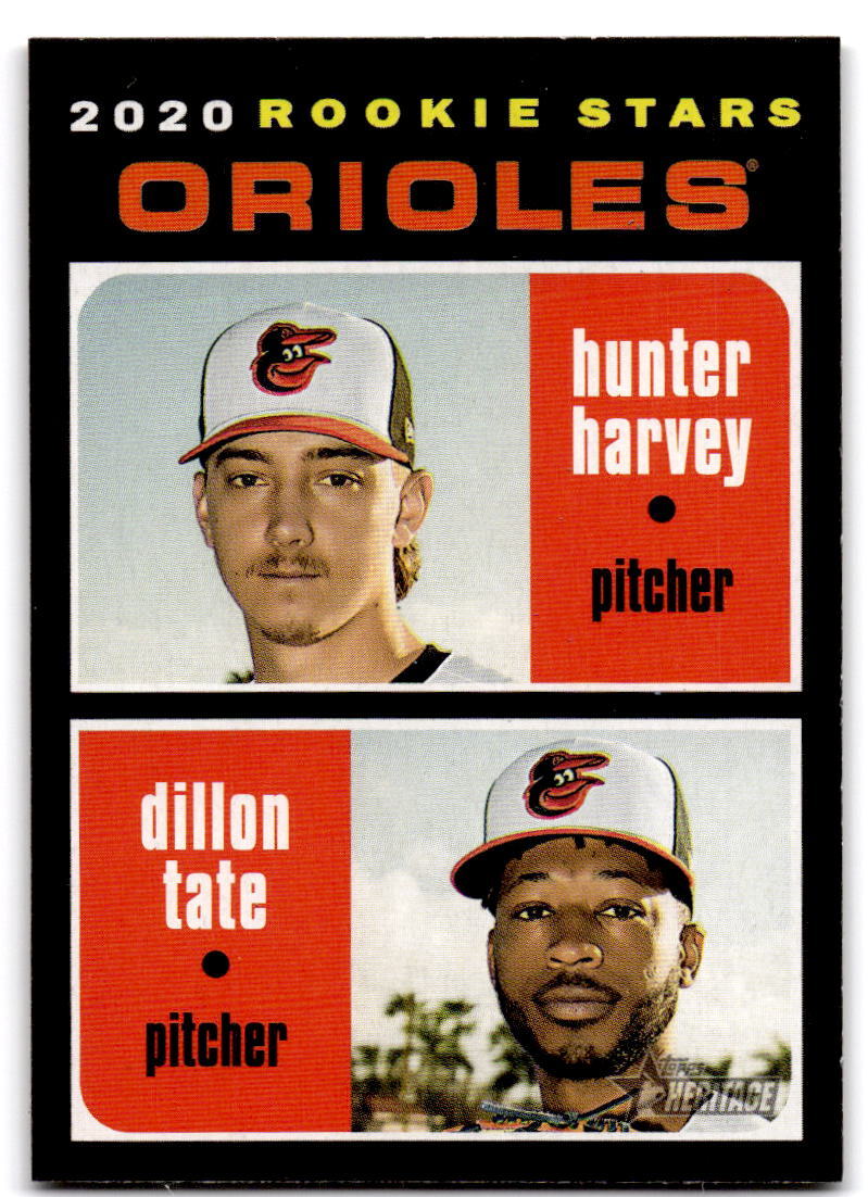 2020 Topps Heritage #362 Orioles 2020 Rookie Stars (Hunter Harvey ...