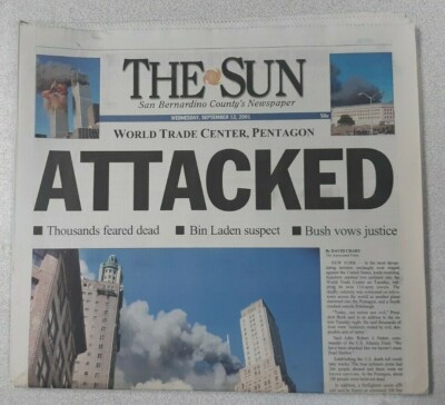 9/11 Newspaper September 12, 2001 from September 11 Attacked The Sun ...