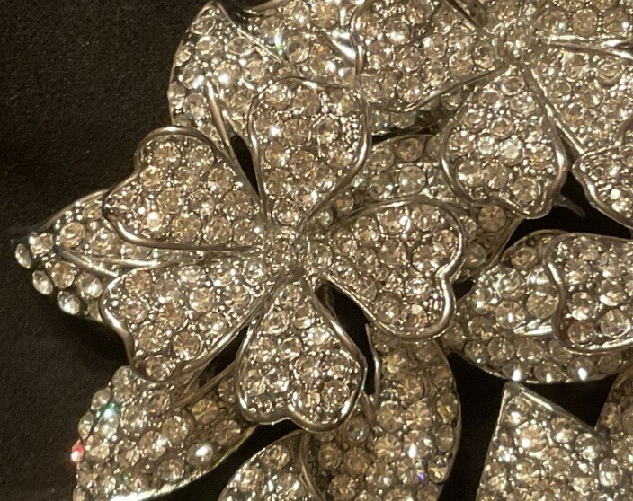 Rara Avis Iris Apfel Large Multi Rhinestone Crystal "Trembler" Flower ...