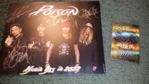 POISON 2022 TOUR BAND SIGNED AUTOGRAPHED PHOTO BRET MICHAELS CC PASS ...