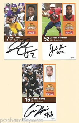 ZAY JONES Signed/Autographed 2017 SENIOR BOWL CARD East Carolina ECU ...