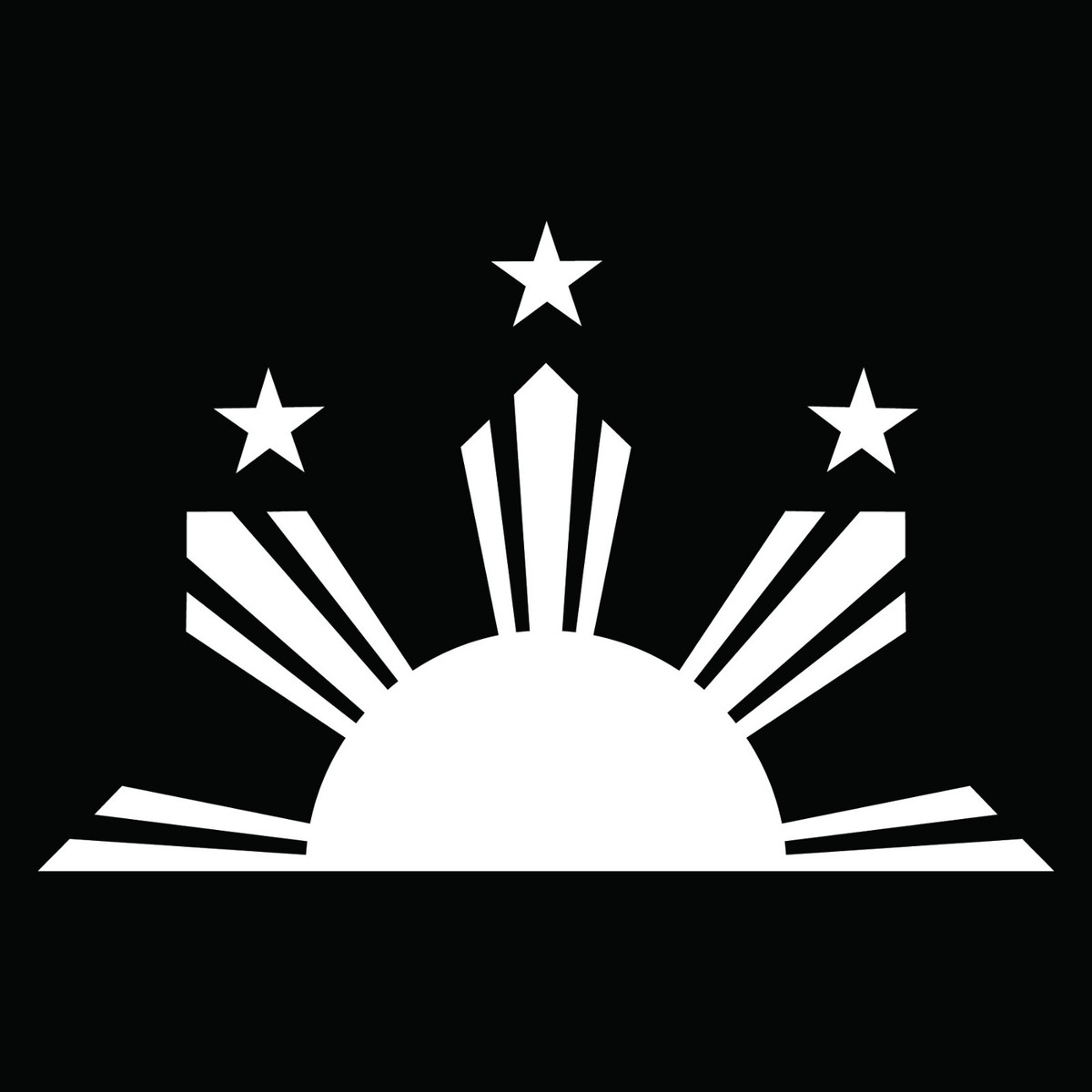 3 Stars And A Sun Logo Black And White