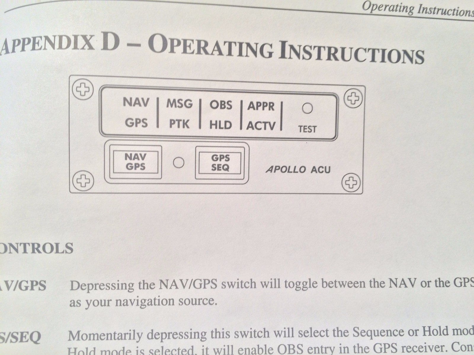 Apollo ACU GPS/NAV Annunciator Control Unit install Manual | eBay