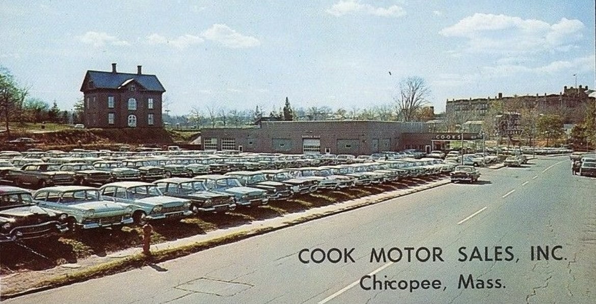 Vintage Cook Chrysler Plymouth Dealer LICENSE PLATE Chicopee ...
