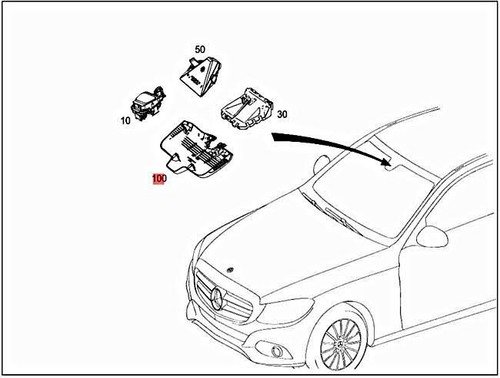 Genuine MERCEDES C205 C238 C253 S205 Cover rain light sensor ...