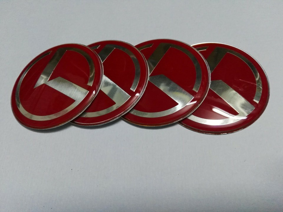 4pcs/set 60mm Red Wheel Center Caps | eBay