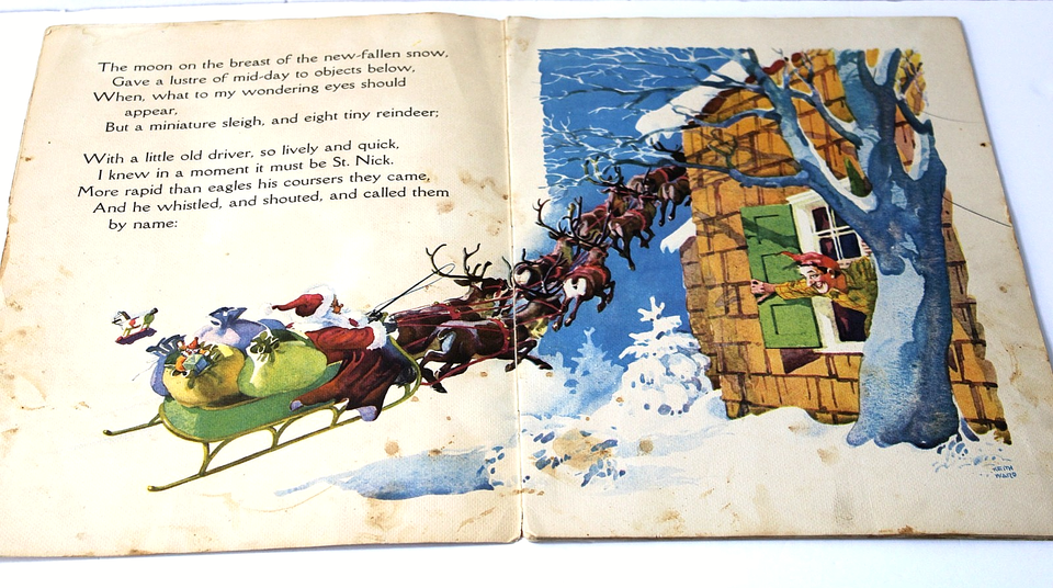 The Night Before Christmas Antique Book Santa Claus 1932 Whitman ...