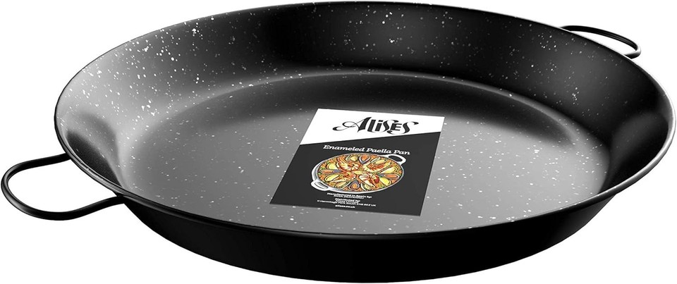Anti-Rust Steel Paella Pan 40 cm-Enamelled Carbon Steel Pan Naturally ...