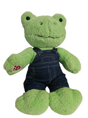 Build A Bear Frog with Overalls Spring Green 16" Stuffed Plush BAB ...