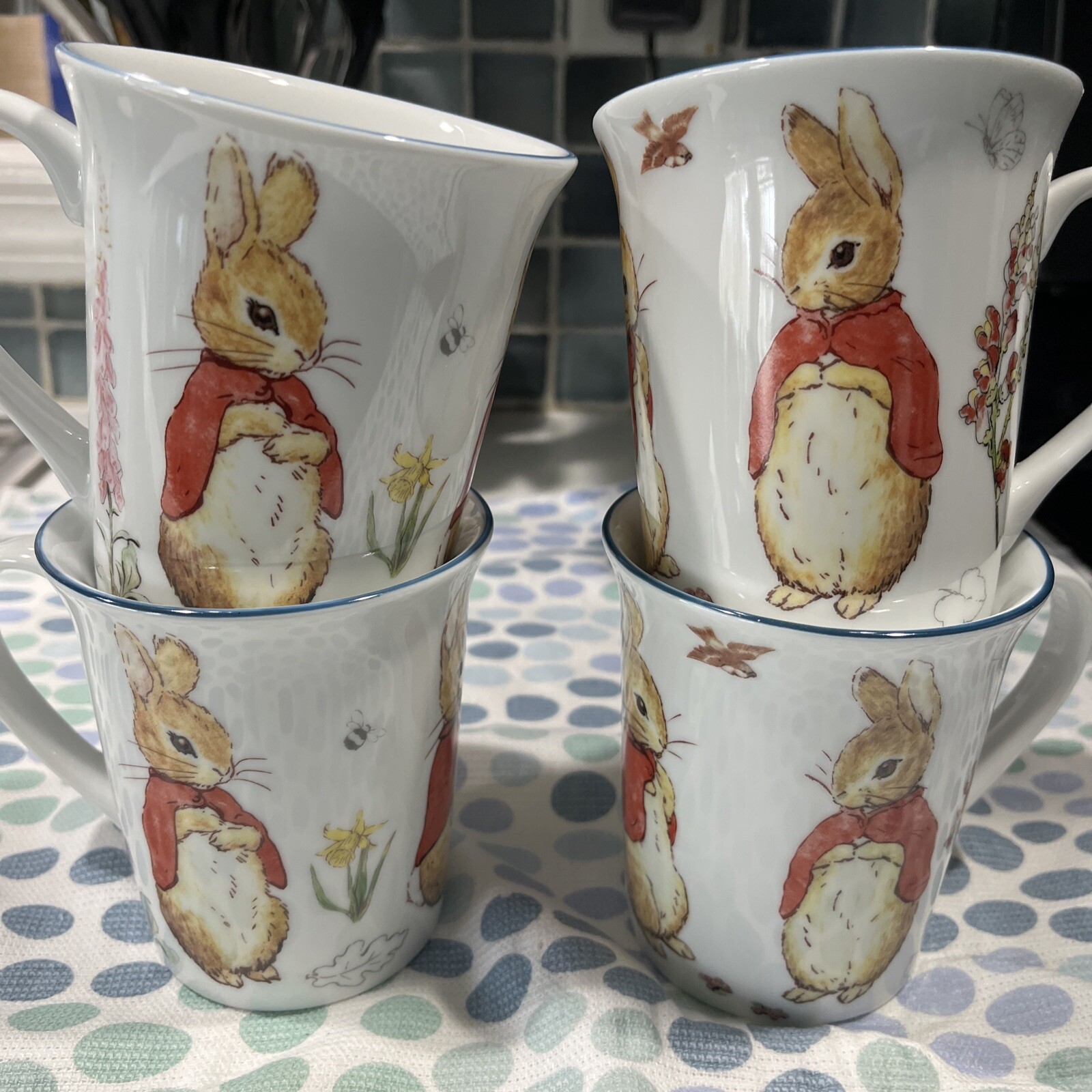 Beatrix Potter Peter Rabbit Coffee Mug Set of 4 Easter Bunny Zrike Once ...