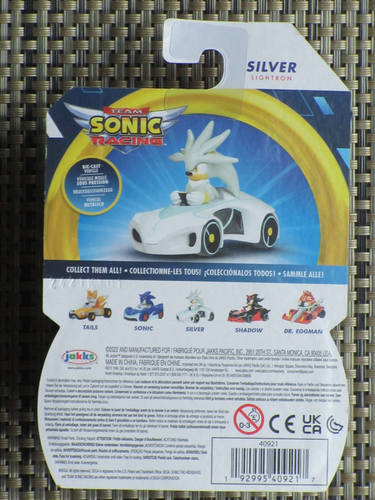 Jakks Pacific Silver Diecast Vehicle Sega Team Racing Sonic the ...