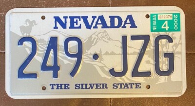 Nevada 2000 License Plate # 249-JZG | eBay