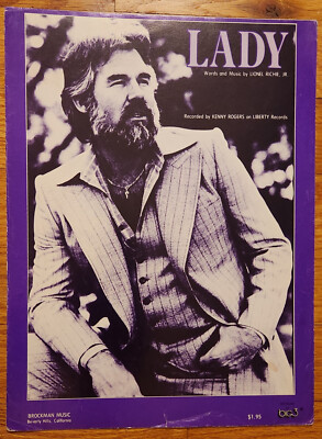 Lady Sheet Music 1980 Kenny Rogers on Cover by Lionel Richie | eBay