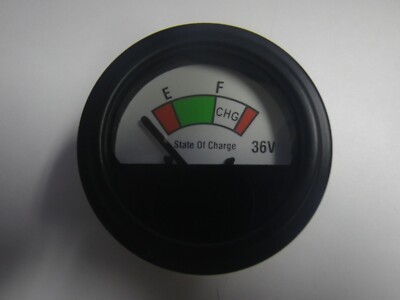Golf Cart 36V 36 Volt State of Charge Analog Battery Meter 2 1/8" Round ...