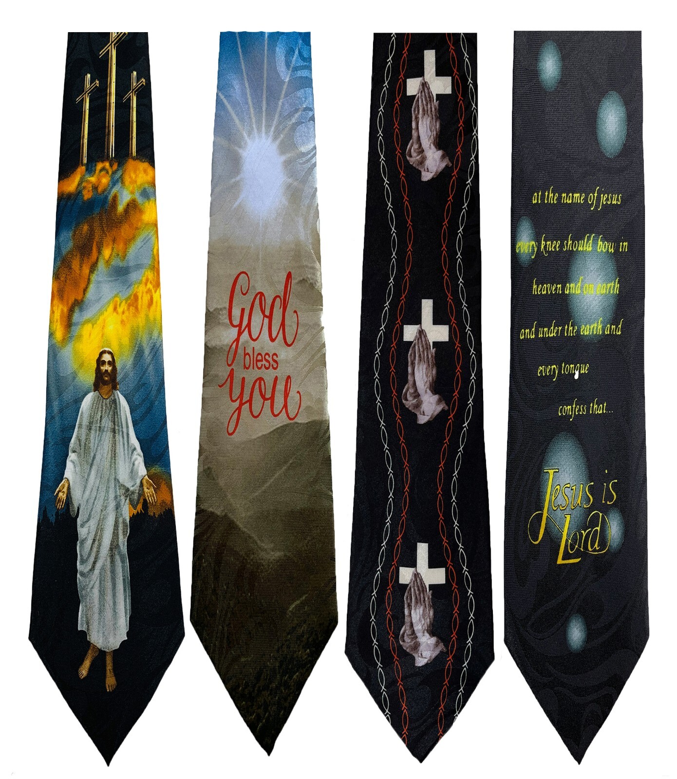 Steven Harris Pack Of 4 Christian Neckties Jesus Religious Neck Ties | eBay