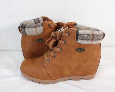 Lugz Womens Marsella Winter Lace-Up Wedge Boots Tan Wheat Brand New | eBay