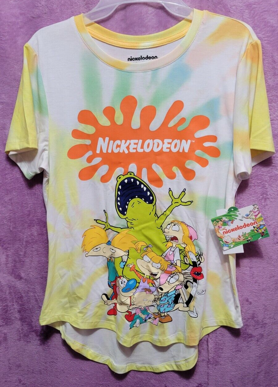 Nickelodeon NEW♈Junior's Printed SS Tee size XS~Yellow/orange Arnold ...