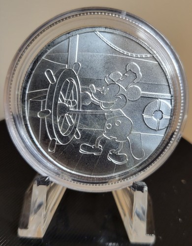 Steamboat Willie 1928 Mickey Mouse Disney 1 Ounce .999 Silver Round | eBay