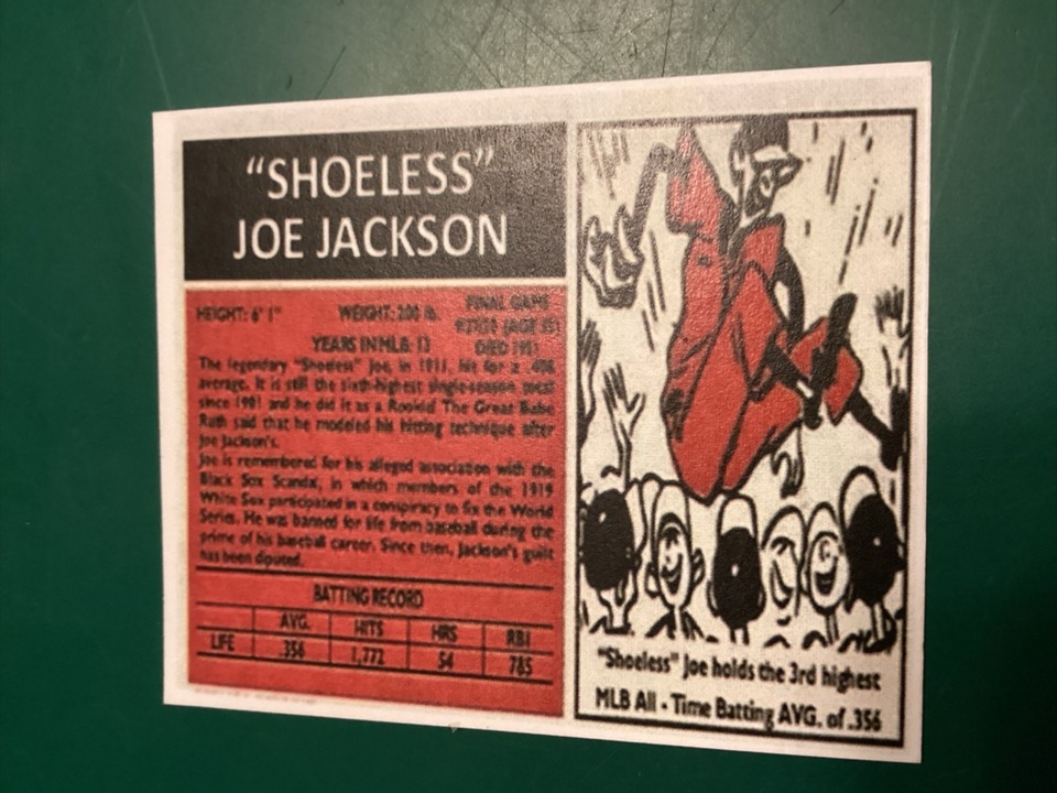 1948 Leaf Shoeless Joe Jackson Bats On Shoulder White Sox teal color ...