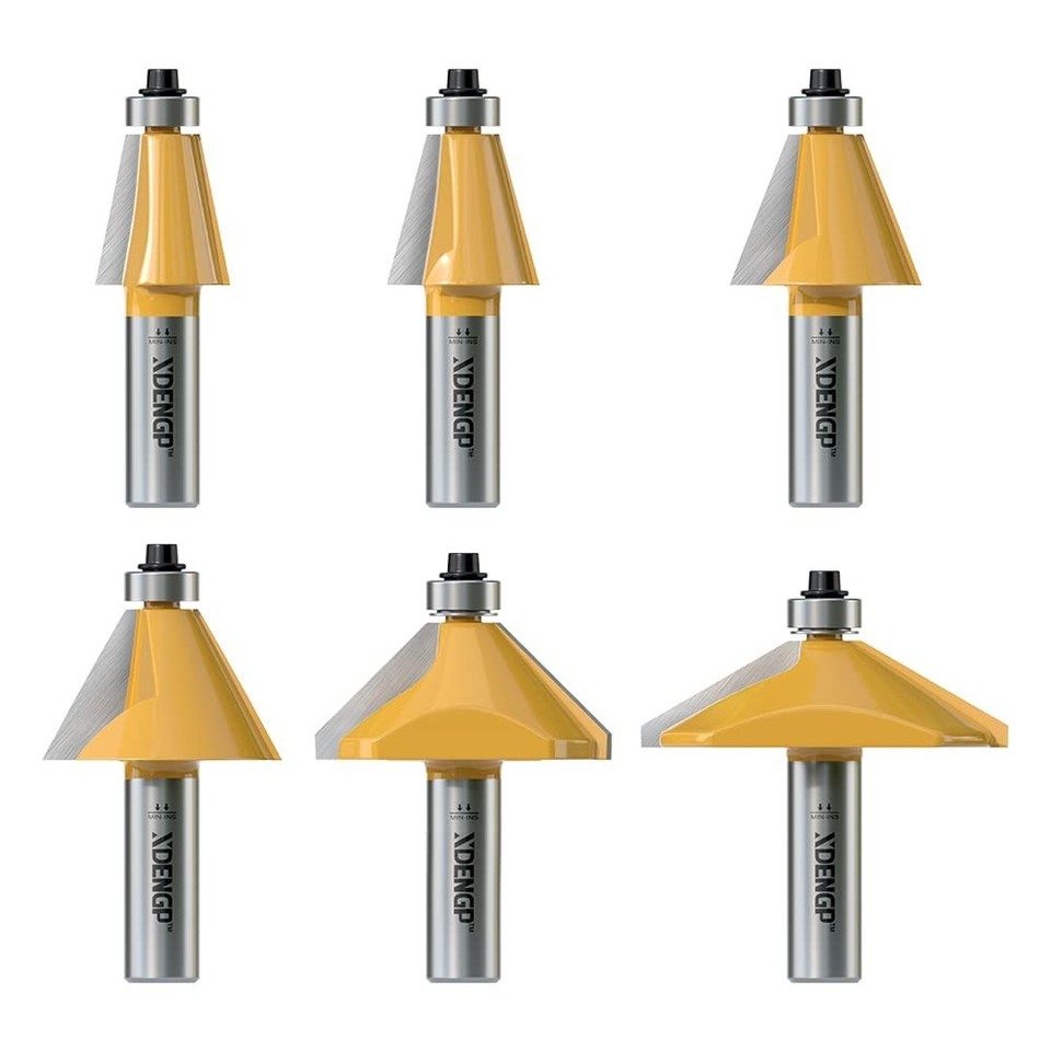 Durable Chamfer Router Bit Set - 1/2 Shank, 6 Sizes for Enhanced ...