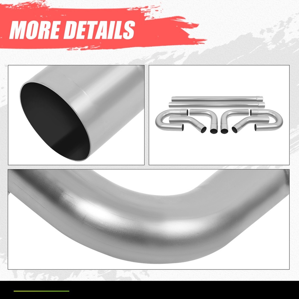 8pcs 3" OD Custom Mild Steel Mandrel Exhaust Tubing Bend Straight Pipe ...