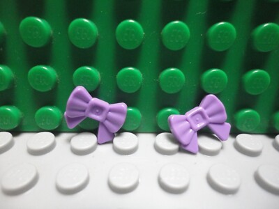 Lego mini figure 2 Medium Lavender friends accessories Bow heart ribbon ...