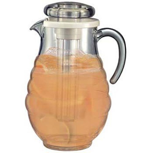 Service Ideas SWP33RB Water Pitcher with Ice Tube, 3L, BPA-Free, Ribbed ...