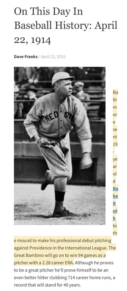 1914 BABE RUTH PRO DEBUT 4/22 INTERNATIONAL LEAGUE SEASON PASS🎟 ...
