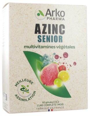Azinc Sénior multivitamines végétales 60 gélules Cure complète 1 mois ...